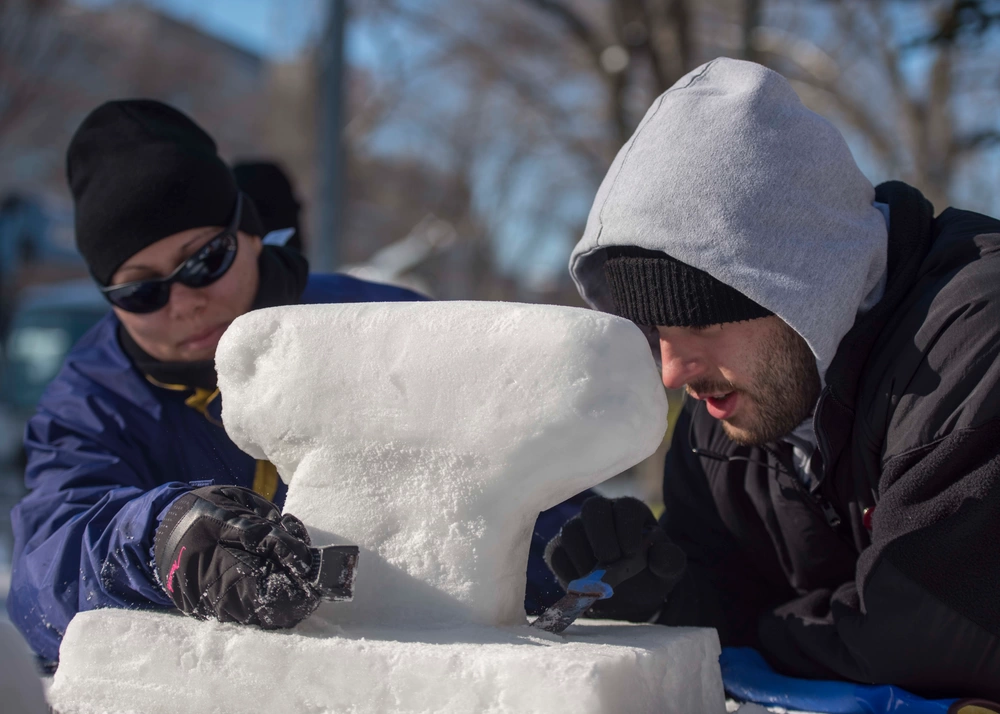 DVIDS - Images - Sailors create cleat out of snow [Image 1 of 2]