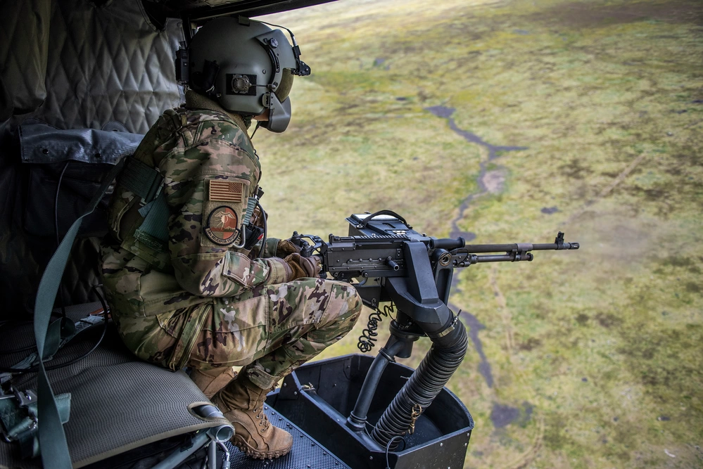 DVIDS - Images - Airmen conduct aerial gunnery training from UH-1N ...