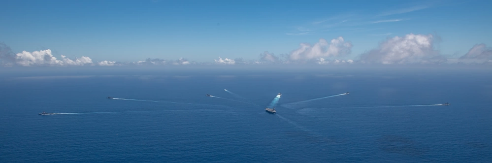 DVIDS - Images - USS Ronald Reagan (CVN 76) steams in formation with ...