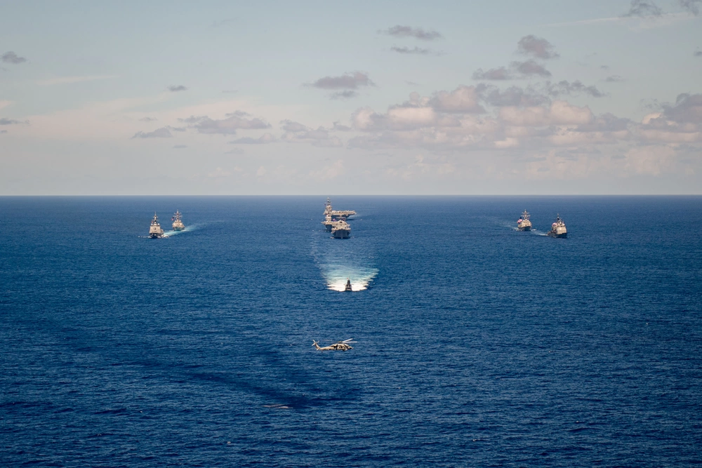 DVIDS - Images - USS Ronald Reagan (CVN 76) steams in formation with ...