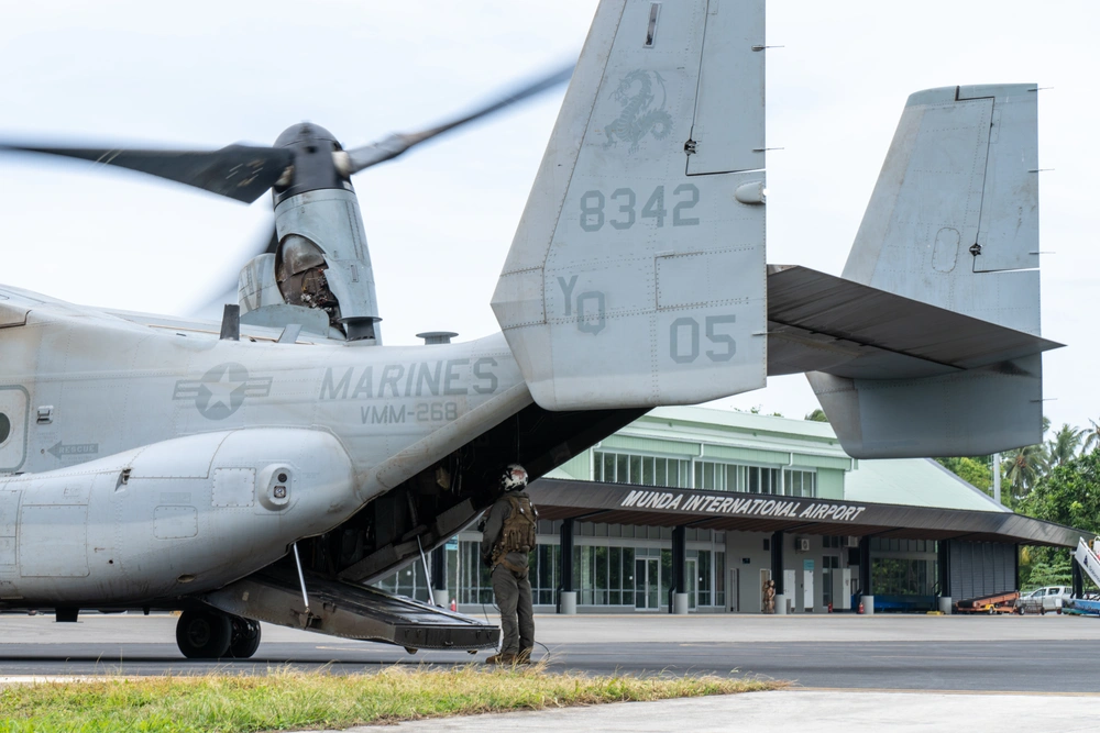 DVIDS - Images - MRF-D 24.3: VMM-268 (Rein.) Marines arrive to Munda International Airport for ...