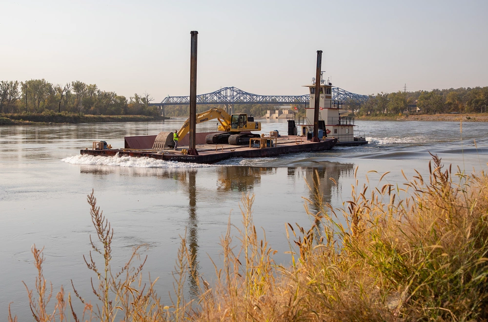DVIDS - Images - USACE heavy equipment operator scoops riprap along ...