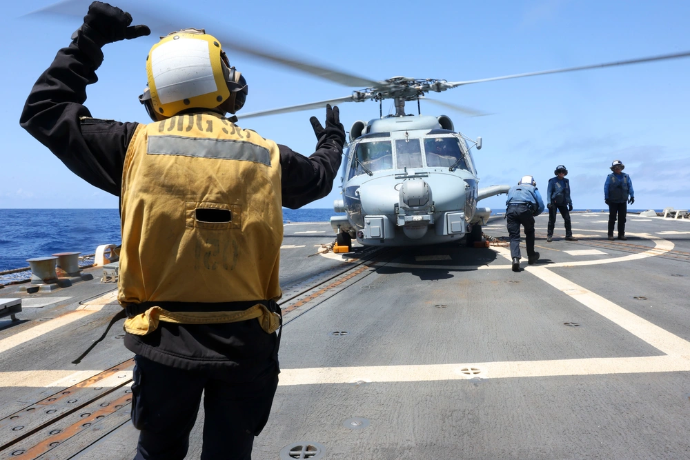 DVIDS - Images - USS Bainbridge (DDG 96) Flight Deck Operations [Image 2 of 7]