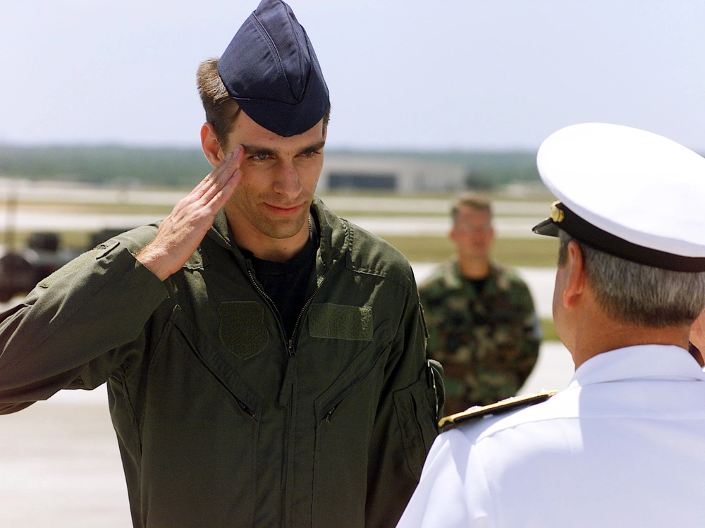 DVIDS - Images - Air Force Senior Airman Curtis Towne salutes as he ...