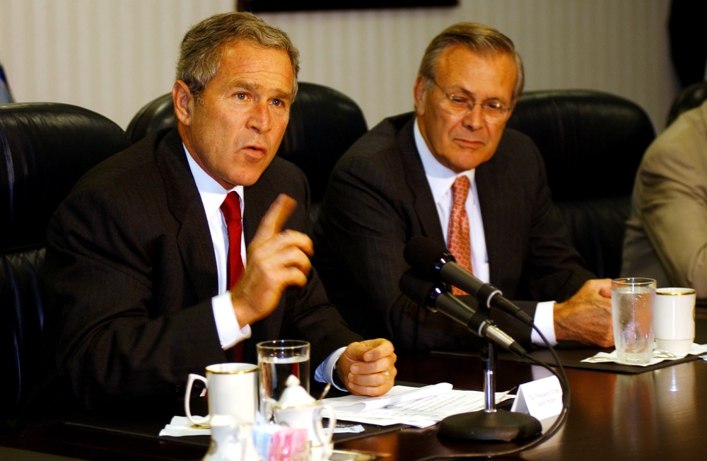 DVIDS - Images - President Bush answers a question about Osama bin ...