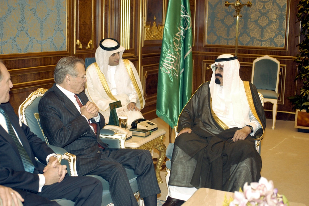 DVIDS - Images - Secretary Rumsfeld meets with Saudi Crown Prince Abdallah bin Abd al-Aziz Al ...