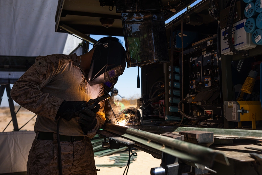 DVIDS - Images - Task Force Forge Marines weld engineer stakes in ...