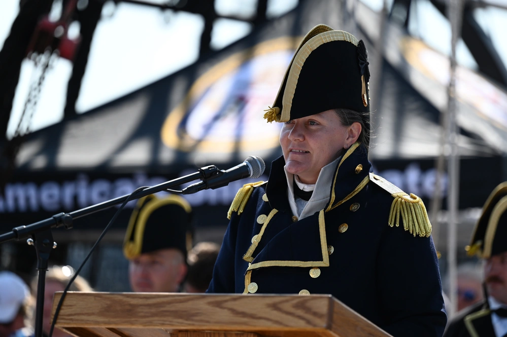 DVIDS - Images - Commanding officer of the USS Constitution delivers ...