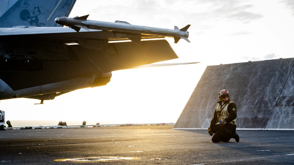 DVIDS - Images - USS Gerald R. Ford (CVN 78) Sailor Prepares To Signal For Launch [Image 6 of 32]