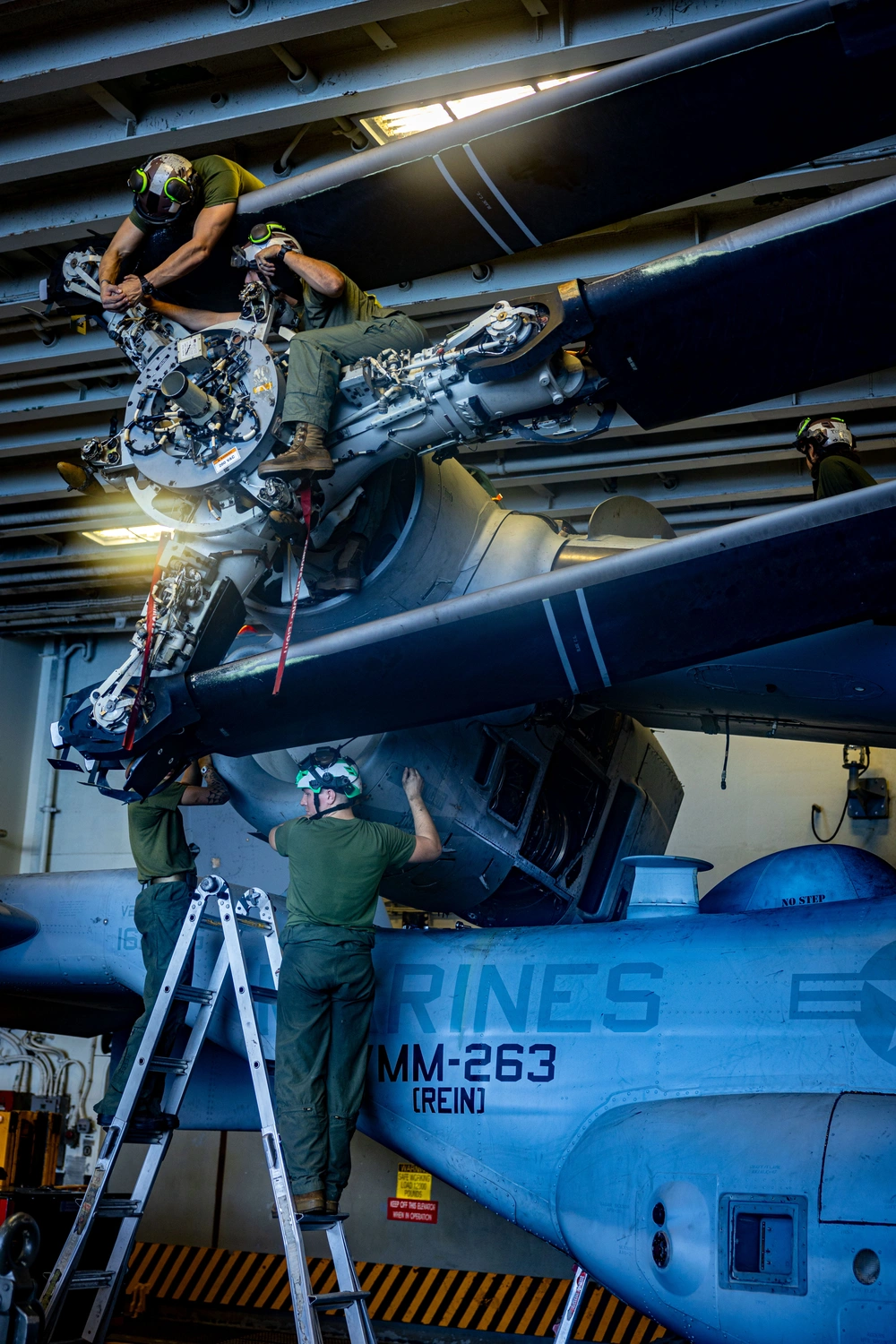DVIDS - Images - U.S. Marines Work in the Hangar Bay of USS Iwo Jima ...