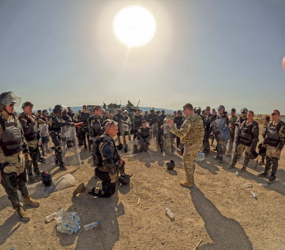 DVIDS - Images - KFOR’s U.S. Army Infantry contingent performs crowd ...