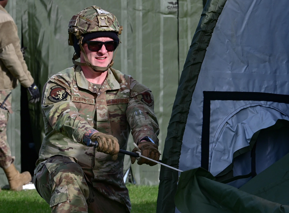 DVIDS - Images - King Bee: 100th CES simulated small shelter system ...