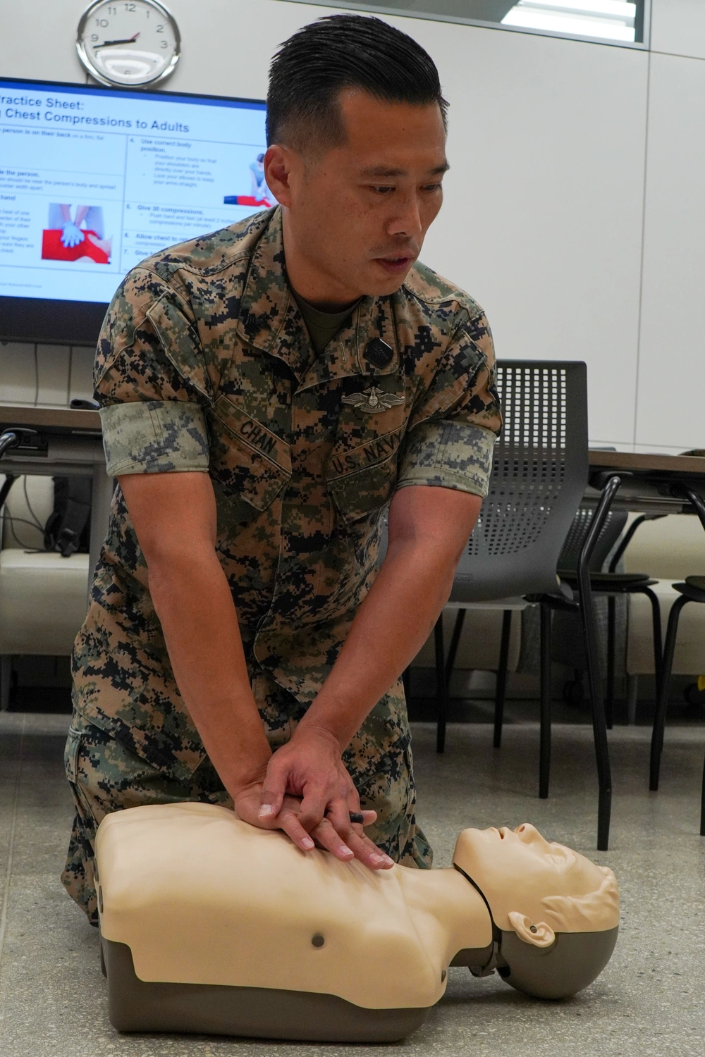 DVIDS - Images - Marines and Sailors with Camp Blaz conduct AED and CPR training [Image 3 of 6]