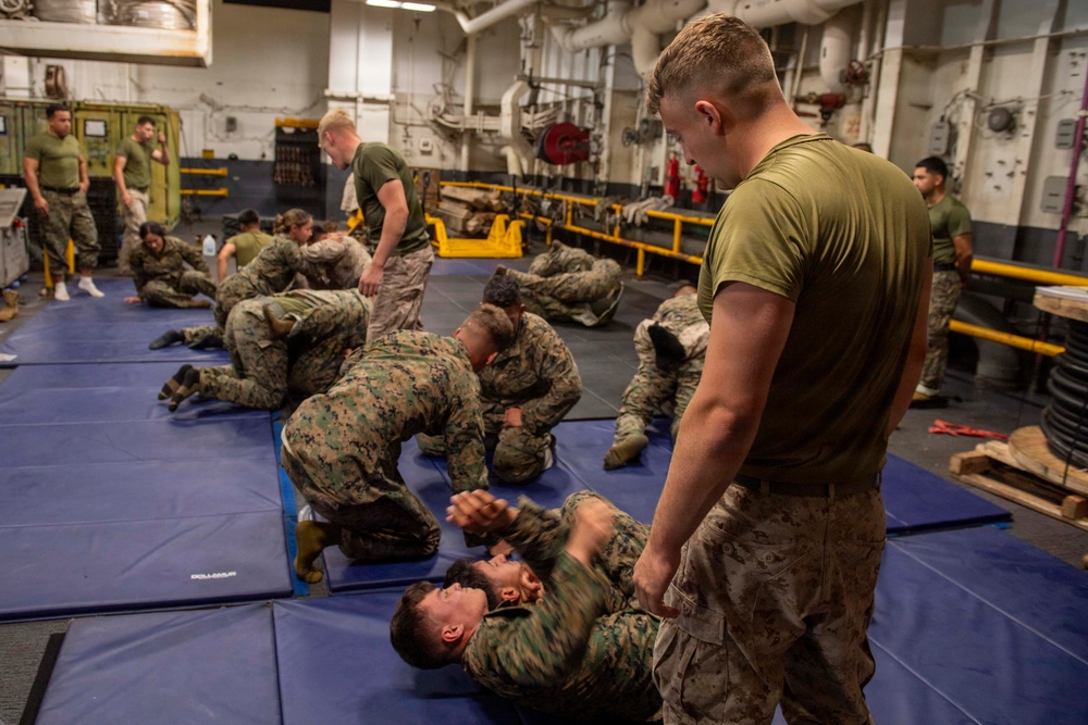 DVIDS - Images - Marines PT on the Makin Island [Image 5 of 5]
