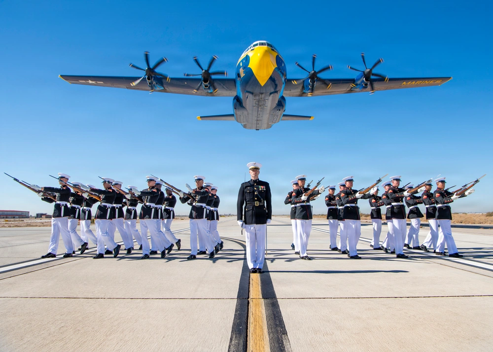 DVIDS - Images - Fat Albert Flies Over Silent Drill Platoon [Image 4 of 10]