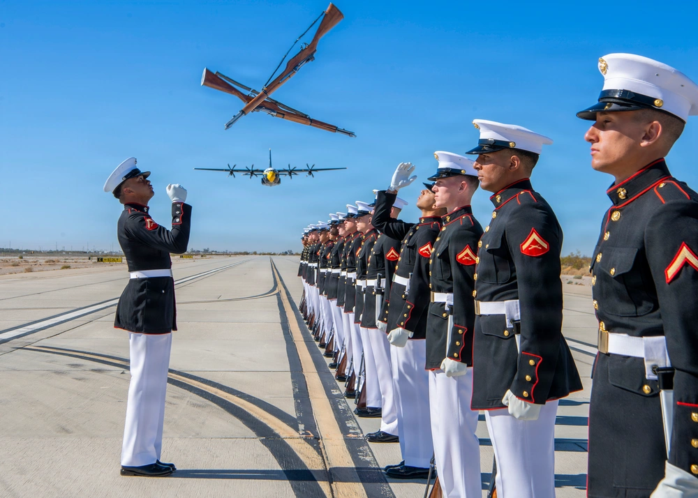 DVIDS - Images - Fat Albert Flies Over Silent Drill Platoon [Image 6 of 10]