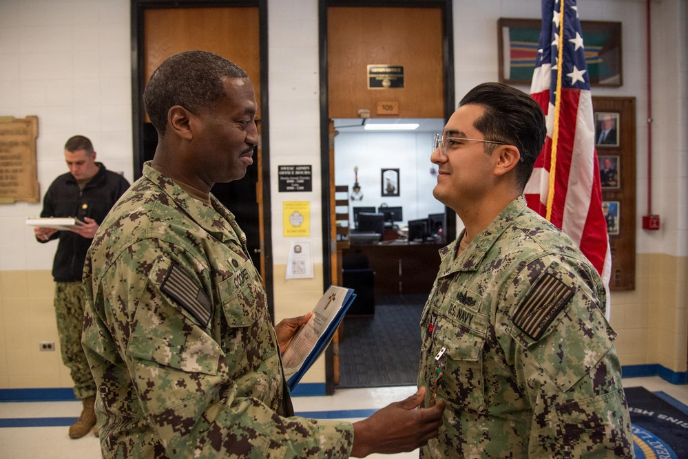DVIDS - Images - Engineman 1st Class Camacho receives Navy and Marine ...