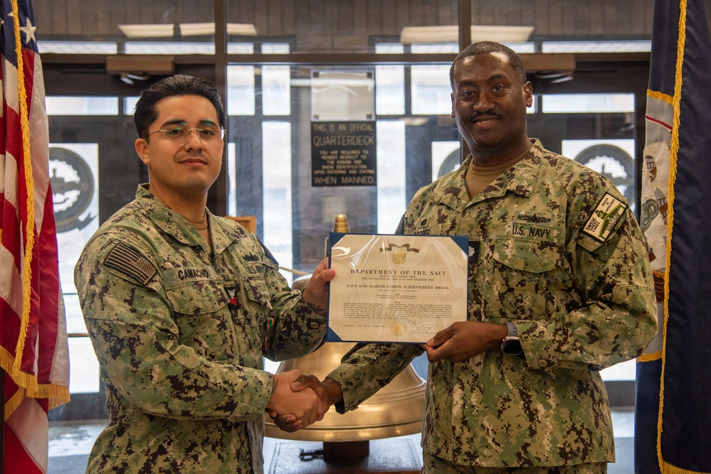 DVIDS - Images - Engineman 1st Class Camacho receives Navy and Marine ...