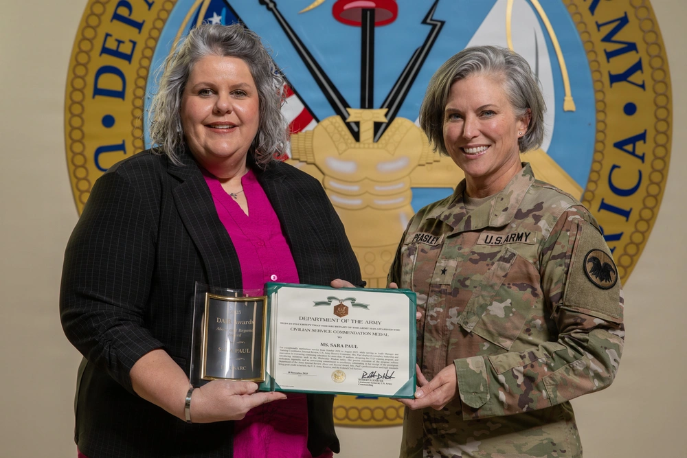 DVIDS - Images - Ms. Sara Paul poses with Above and Beyond Award [Image ...