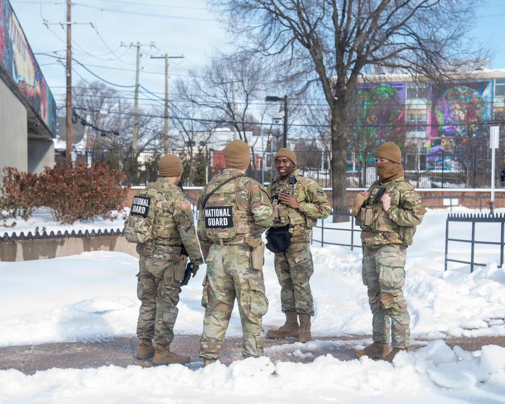 DVIDS - Images - Service members perform duties in heavy snow [Image 2 ...