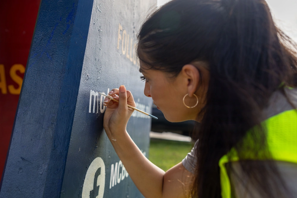 DVIDS - Images - Camp Blaz Marines revitalize bus stop honoring Brig ...