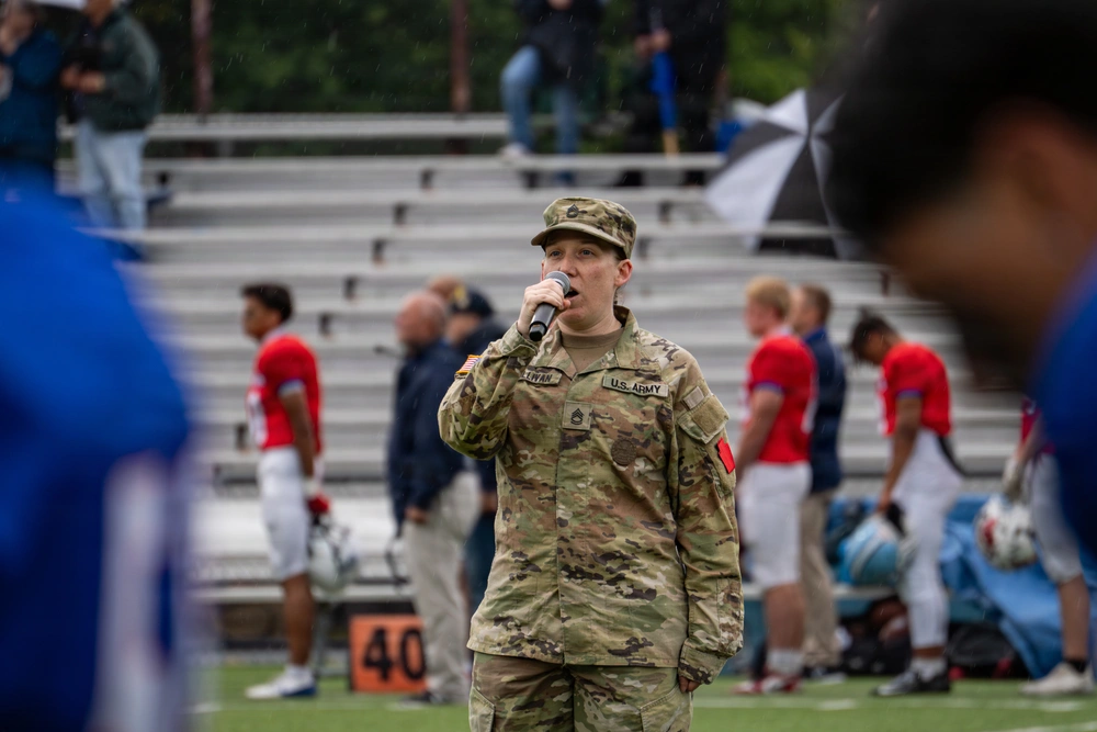 DVIDS - Images - 28ID band member sings national anthem at tri-state ...