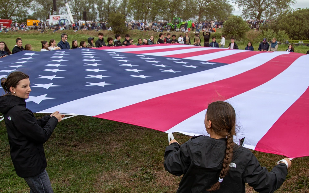 DVIDS - Images - French school children hold super flag in honor of ...