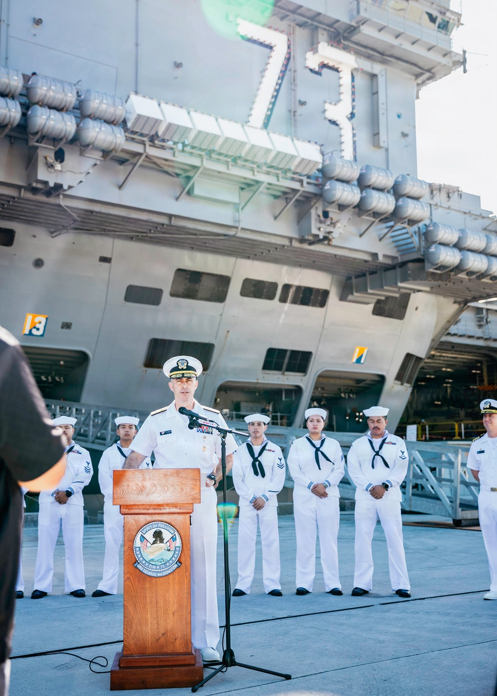DVIDS - Images - George Washington Conducts Guam Media Avail [Image 1 of 5]